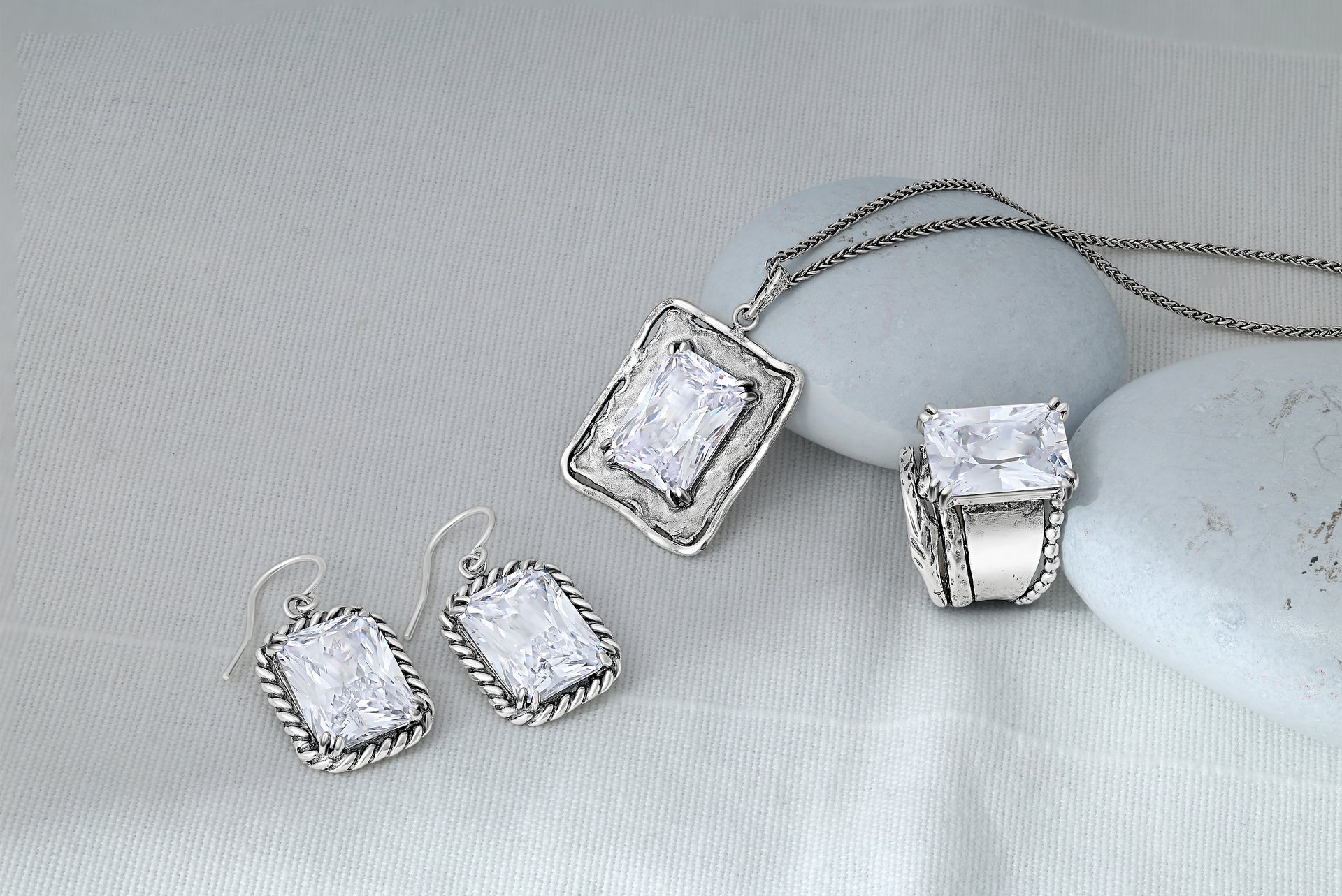 Bold Sterling Silver Octagon CZ Ring – Jean Rachel Jewelry