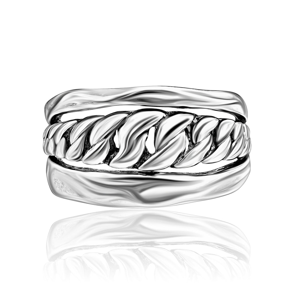 Sterling Silver Curb Chain Ring – Jean Rachel Jewelry