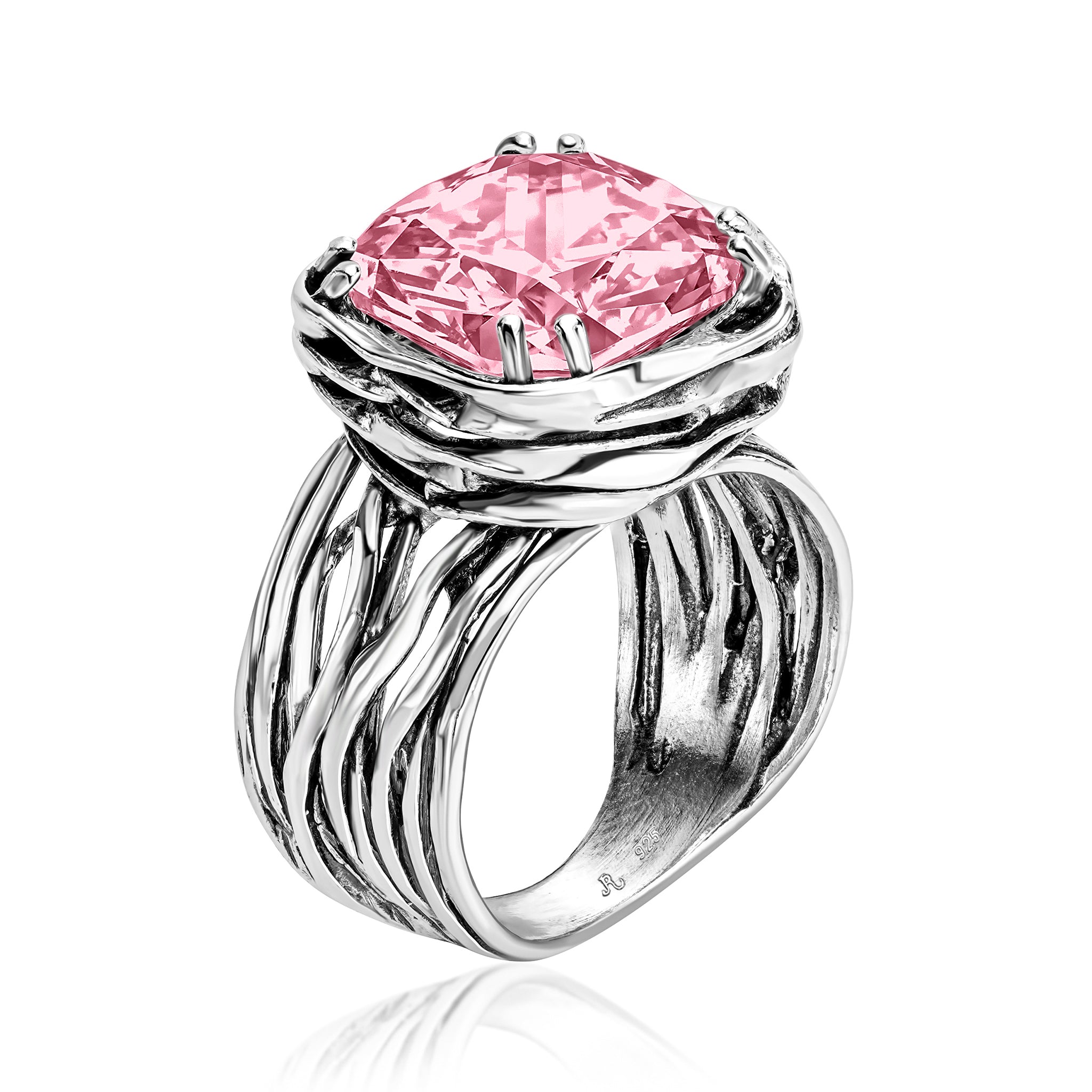 Statement Sterling Silver Pink CZ Wrap Ring – Jean Rachel Jewelry