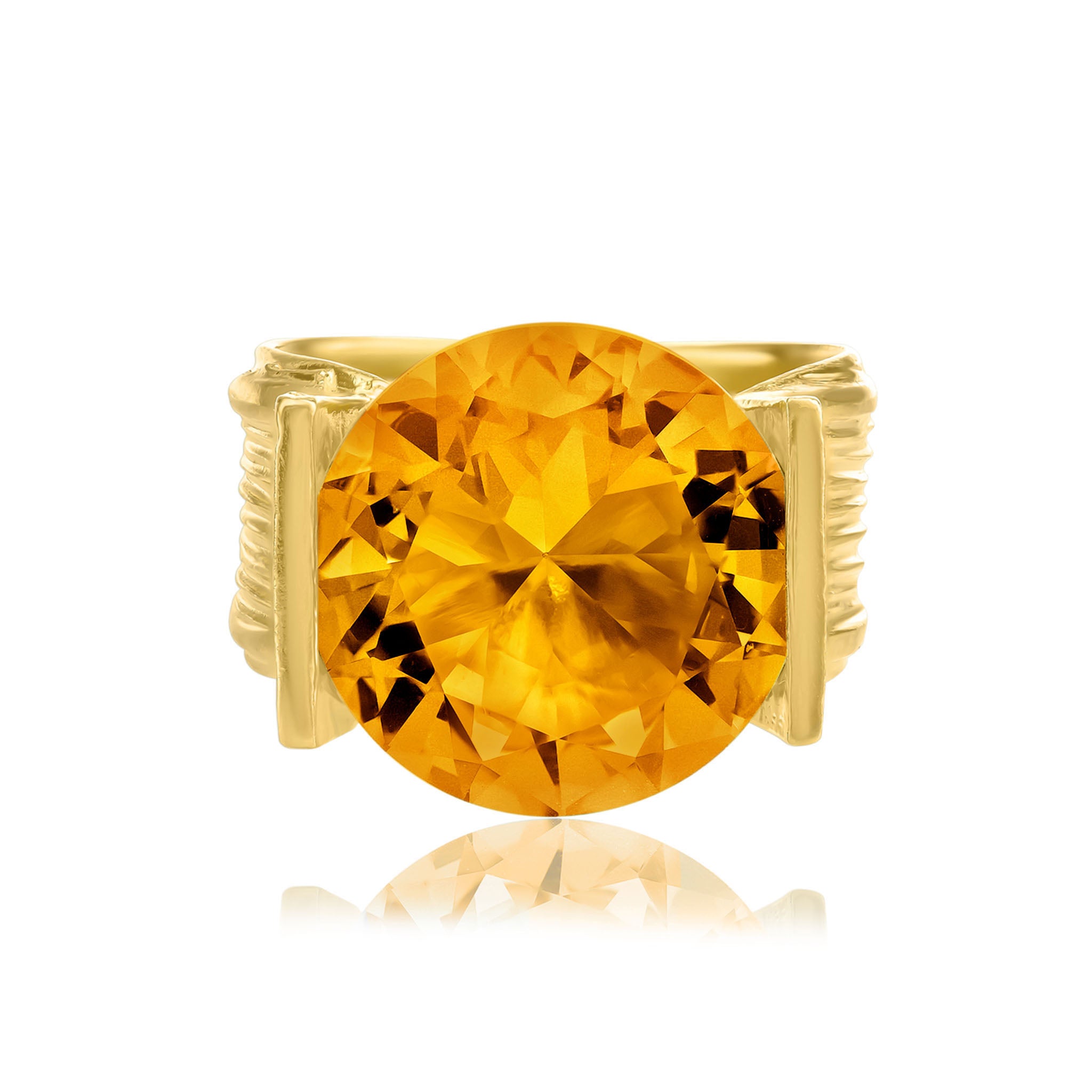 14K Gold Over Sterling Silver Citrine CZ Ring – Jean Rachel Jewelry