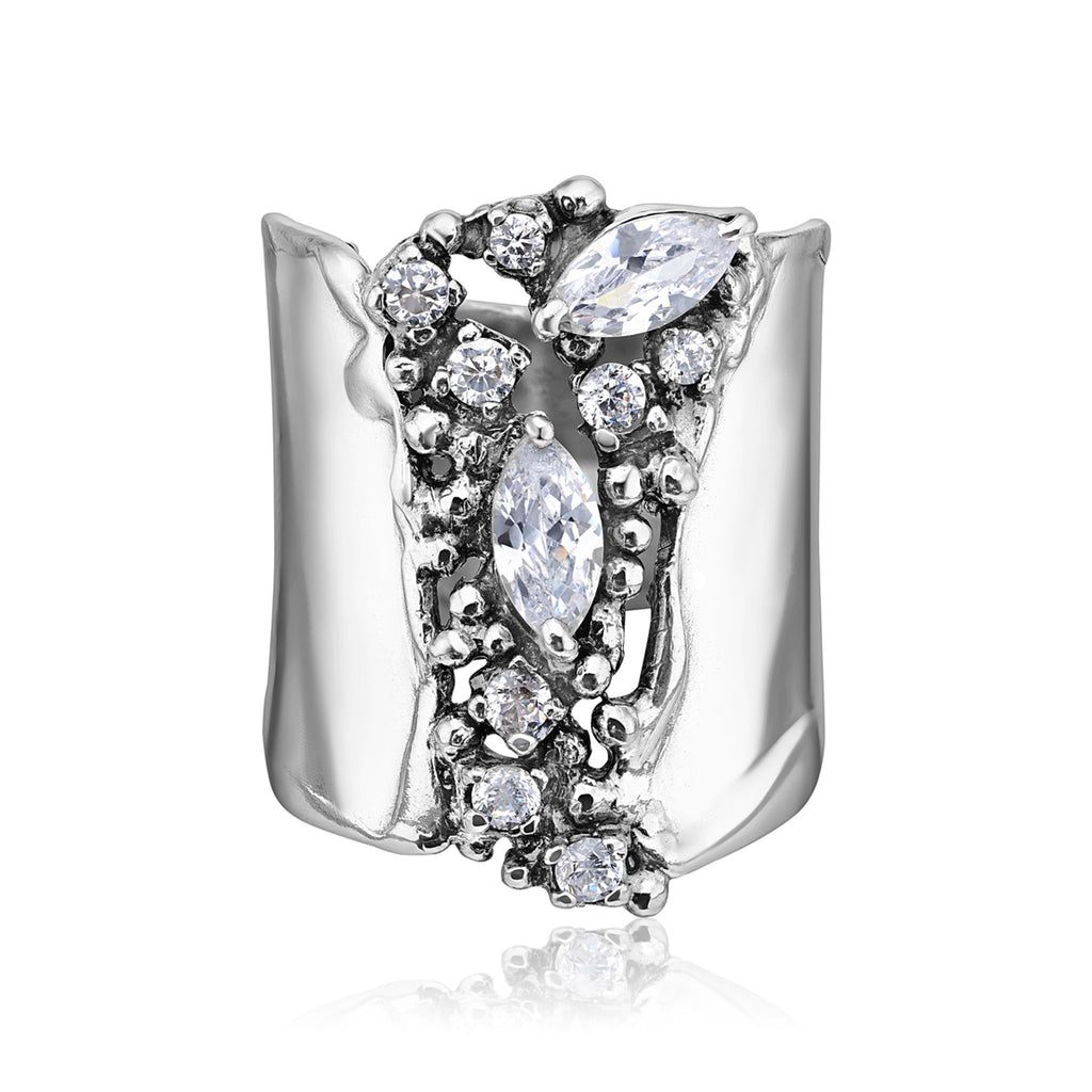 Sterling Silver CZ Shield Ring – Jean Rachel Jewelry