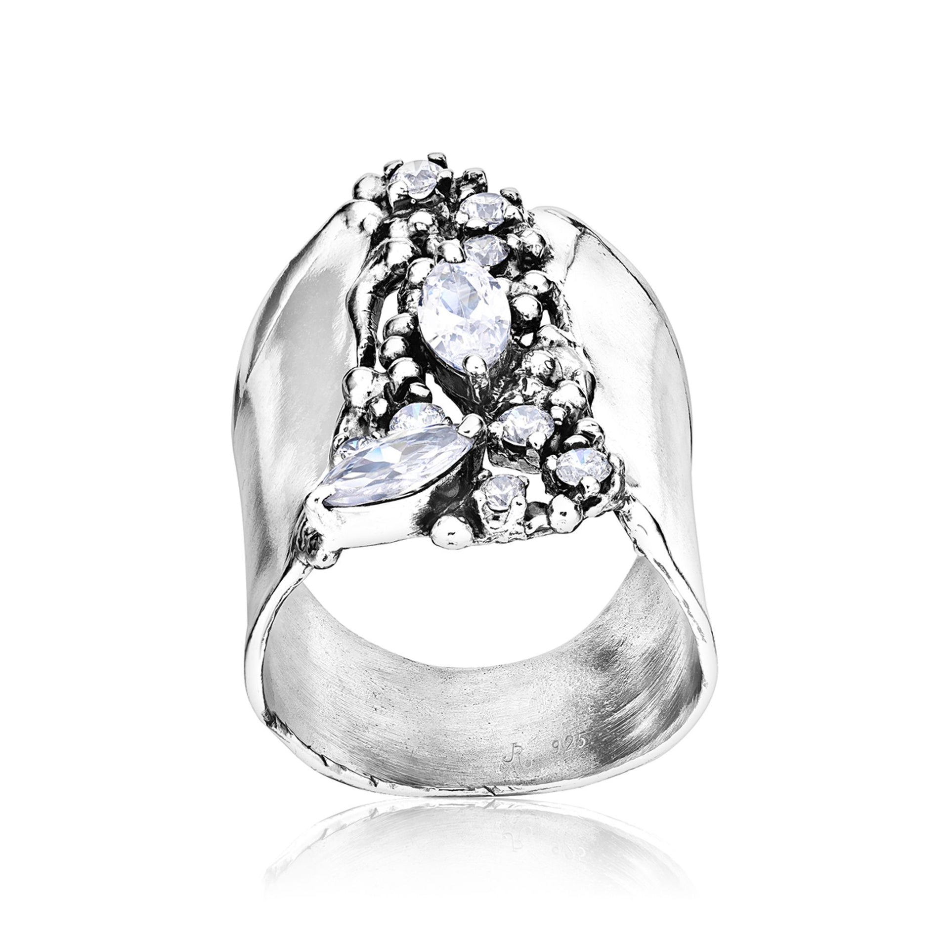 Sterling Silver CZ Shield Ring – Jean Rachel Jewelry