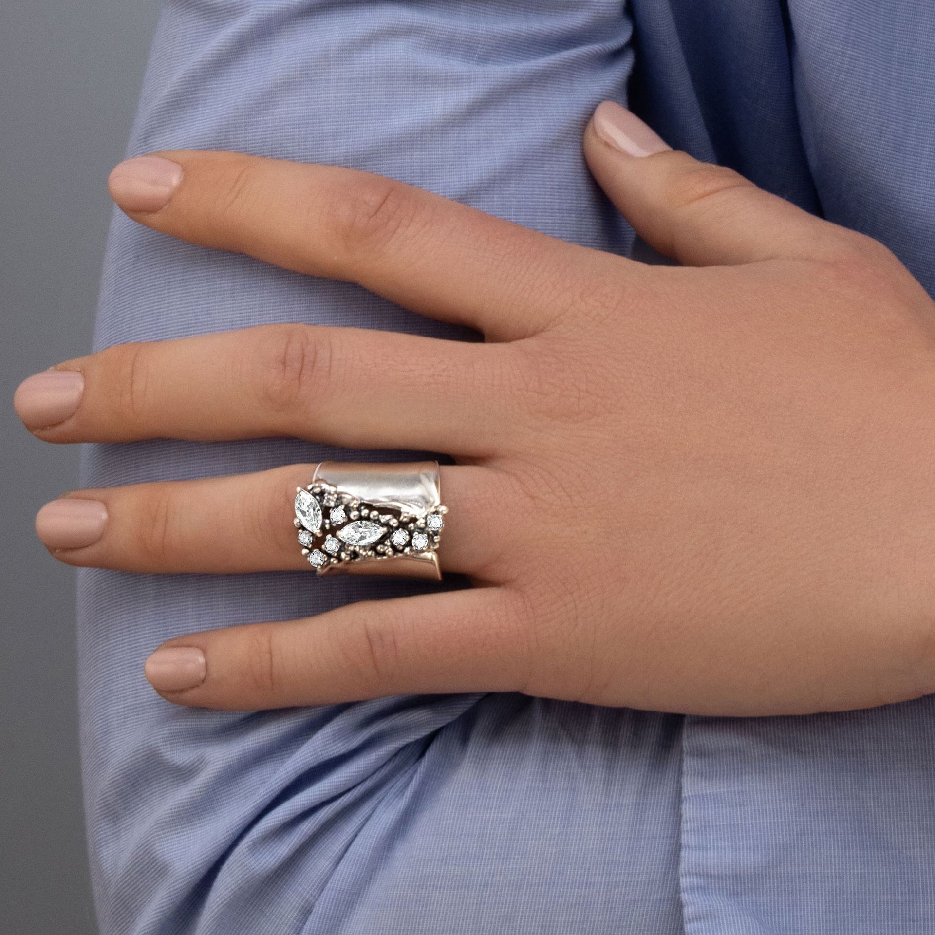 Sterling Silver CZ Shield Ring – Jean Rachel Jewelry