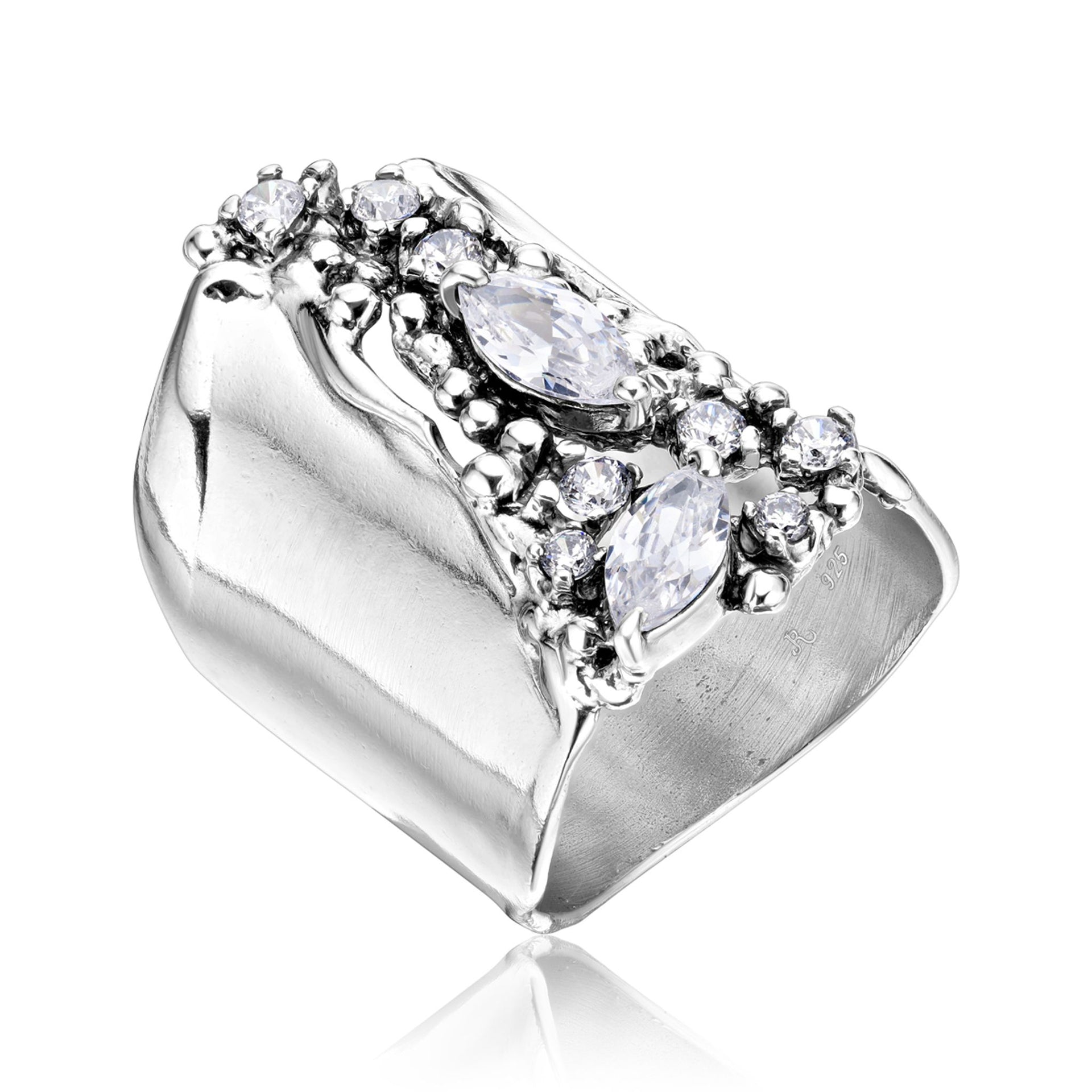 Sterling Silver CZ Shield Ring – Jean Rachel Jewelry