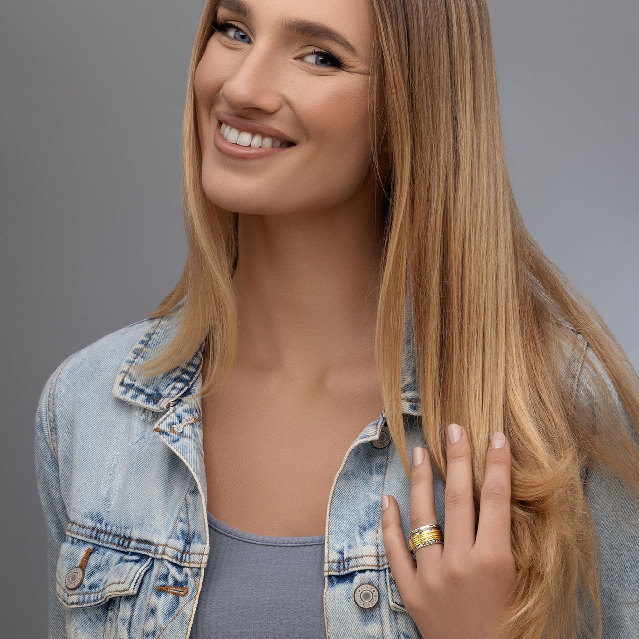 Sterling Silver and Gold Hammered Spinner Ring – Jean Rachel Jewelry